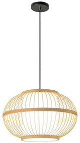 Toolight Natural, závěsné stropní svítidlo 50cm 1xE27 APP1632-1CP, přírodní hnědá-bílá, OSW-05144