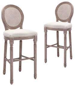Petromila Barové židle 2 ks bílé lněné