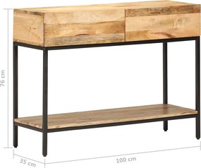 Konzolový stolek 100 x 35 x 76 cm masivní mangovníkové dřevo 320922