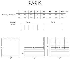 Materasso Kontinentální čalouněná postel PARIS boxspring ROZMĚR: 2x (100x200) cm - boxspring