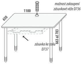 Psací stůl Mini Domestav D727 Materiál: Smrk, Povrchová úprava: Přírodní provedení