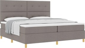 Postel s boxspringem s čelo Taupe 200 x 200 cm textil 3339648