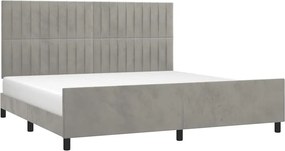 Rám postele bez matrace světle šedý 200 x 200 cm samet 3125897