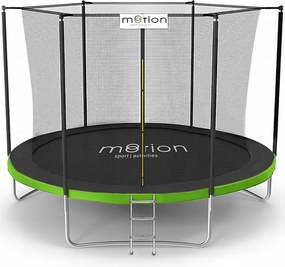 JU Trampolína 8 ft s žebříkem a vnitřní sítí, černá