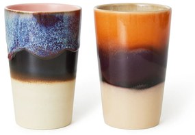 HK living Kameninový hrnek 70's Tea Mug Dusk 475 ml - set 2 ks, multi barva, keramika