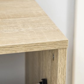 HOMCOM Dřevěný botník s 2 skládacími dvířky a 4 policemi, kapacita pro 8 párů do předsíně, chodby nebo ložnice, 62,5x26x81 cm, bílý a přírodní