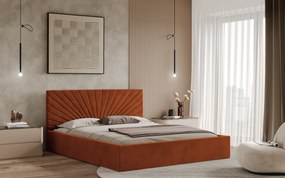 Postel BACOLI 120x200 měděná s úložným prostorem