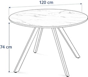 Jídelní set Masainas 4+1, bílá / šedá