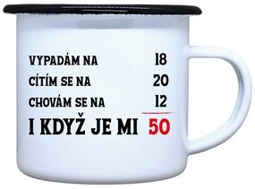 Super plecháček Plecháček s potiskem je mi 50 Objem: 460 ml