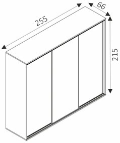 MARIDEX SKŘÍNĚ Šatní skříň - SILVER 255, matná bílá
