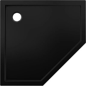 Mexen Flow, pětiúhelníková sprchová vanička slim 100 x 100 cm, černá matná, 46P701010