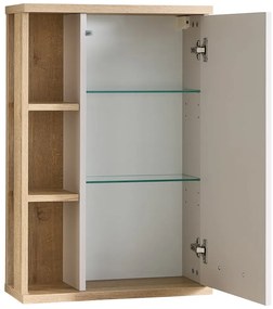 Krémová závěsná koupelnová skříňka v dekoru dubu 50,5x74,5 cm Quickset 966 – Pelipal