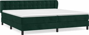 Box spring postel s matrací tmavě zelená 200x200 cm samet 3127754