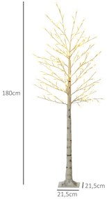 HOMCOM LED třešeň se 180 LED diodami 180 cm umělý stromek s osvětlením 3 úrovně jasu pro slavnostní vánoční výzdobu | Aosom.de