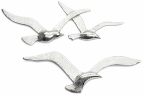 Hliníková dekorace na zeď Birds 13x35 cm + 12x40 cm