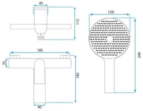 REA-B2707 - Vanová sada AVALON broušená zlatá