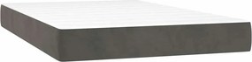 Box spring postel s matrací a LED tmavě šedá 120x200 cm samet 3134634