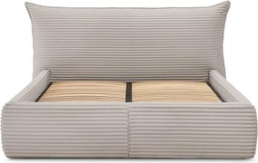 Taupe čalouněná dvoulůžková postel s úložným prostorem s roštem 180x200 cm Jade - II. jakost – Bobochic Paris
