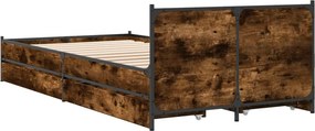 Rám postele se zásuvkami kouřový dub 75x190 cm kompozitní dřevo 3279974