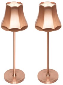 Sada 2 retro stolních lamp měděných dobíjecích IP44 - Granny