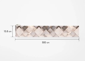Samolepící bordura na zeď 3D Dřevo | 5 m x 13.8 cm | DWB8210