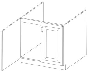 Dřezová skříňka SOPHIA - šířka 80 cm, světle šedá / bílá