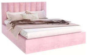 Luxusní postel COLORADO 90x200 s kovovým zdvižným roštem RŮŽOVÁ