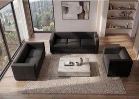 3-2-1 Sedací souprava Sedací souprava Lounge sofa Lille ~ Kůže, černá