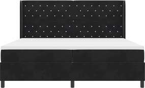 Postel s boxspringem s matrací s čelo Černá 200 x 200 cm samet 3341974