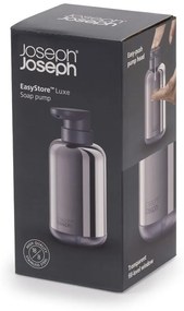 Dávkovač mýdla z nerezové oceli v leskle stříbrné barvě 300 ml EasyStore Luxe – Joseph Joseph