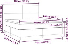Box spring postel s matrací tmavě zelená 180x200 cm samet 3142920