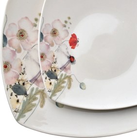 Porcelánová jídelní sada LEA Light 18 ks bílá/barevná