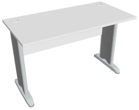 Stůl pracovní rovný 120 cm hl. 60 cm - Hobis Cross CE 1200 Dekor stolové desky: bílá, Dekor lamino podnože: bílá, Barva nohou: Stříbrná
