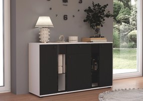 Stolarz Lempert Komoda Salsa MDF lamely Barva: Bílá/Černá, LED osvětlení: Bez osvětlení