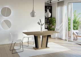 Prospero Rozkládací jídelní stůl DOHA 2 Barva: černý lesk/kámen