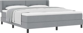 Postel s boxspringem s čelo Světle šedá 200 x 180 cm textil 3341118