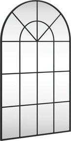 vidaXL Nástěnné zrcadlo černé 60 x 100 cm oblouk železo [358627]