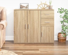 vidaXL Příborník 91 x 29,5 x 75 cm, konstrukční dřevo [823275] Barva: dub sonoma