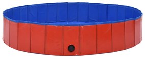 vidaXL Skládací bazén pro psy červený 160 x 30 cm PVC