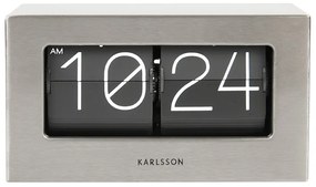 Nástěnné / stolní hodiny Boxed Flip kartáčovaná ocel KARLSSON
