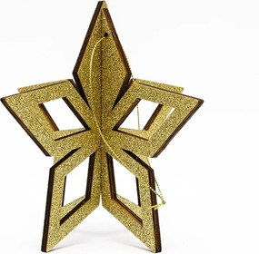 Vánoční ozdoba zlatá hvězda, 3D, 15 cm