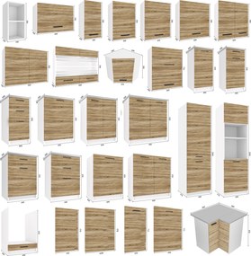 Kuchyňská linka Belini 300 cm dub sonoma s pracovní deskou Ella  TOR ELLA/5/WT/DS/0/F