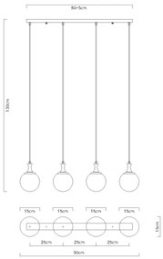 Globo 15885-4H - Lustr na lanku DALTON 4xE27/10W/230V černá