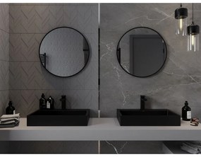 Mexen Loft, kulaté koupelnové zrcadlo 60 cm, barva rámu černá matná, 9850-060-060-000-70