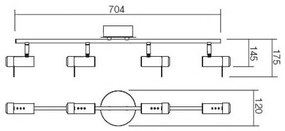 Redo 04-332 - LED Bodové svítidlo SLIM 4xLED/4W/230V lesklý chrom