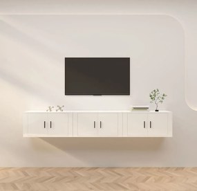 vidaXL Nástěnné TV skříňky 3 ks 80 x 34,5 x 40 cm [3188359] Barva: bílá s vysokým leskem