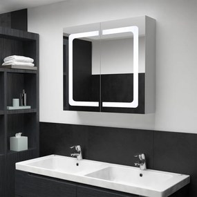 Led Koupelnová Skříňka Se Zrcadlem 80 X 12,2 X 68 Cm Černá