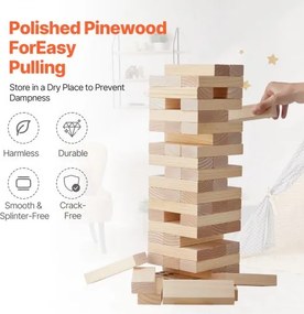 Hračka Tumbling Timber hračka 60 bloků Giant Tumble Věž Blocks Hra Taška