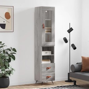 Skříň highboard šedá sonoma 34,5 x 34 x 180 cm kompozitní dřevo