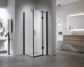BPS-koupelny Čtvercový sprchový kout ZES KZ1390B BL 90x90 černá/transparent - bez vaničky